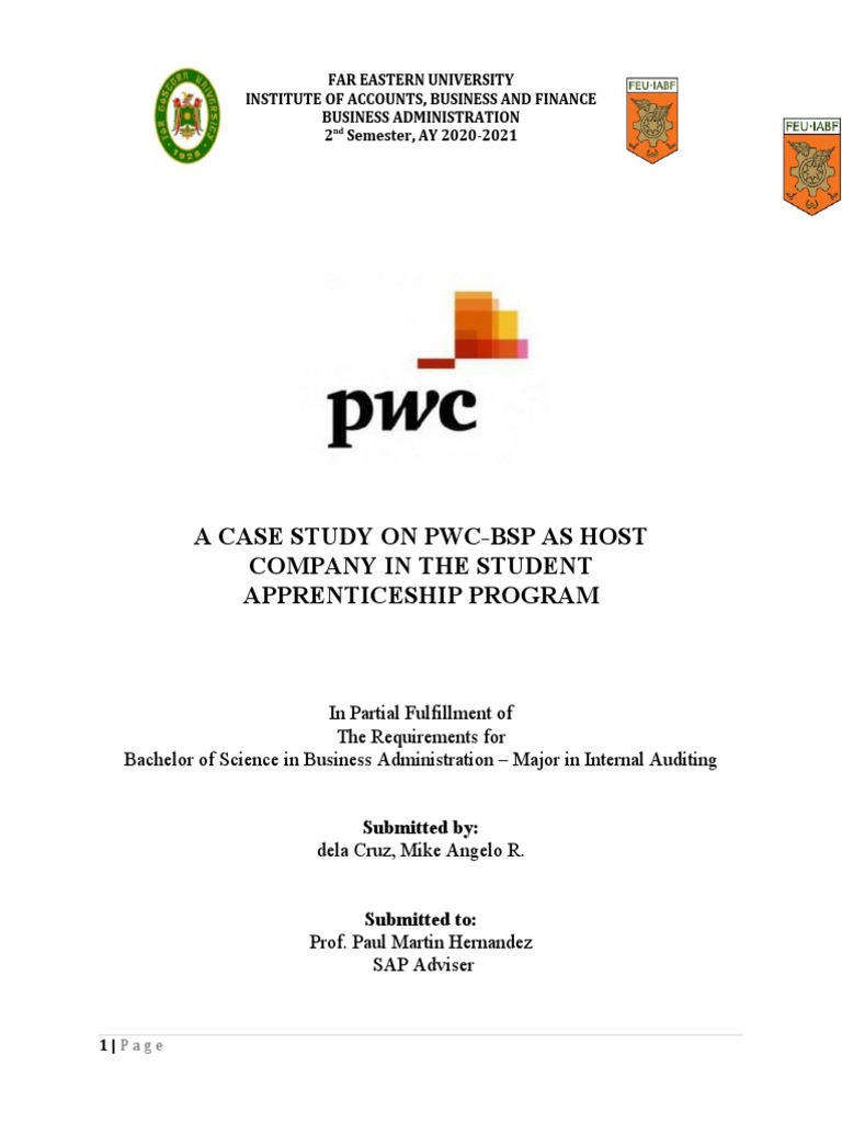 Case Study | PDF | Pricewaterhouse Coopers | Accounting