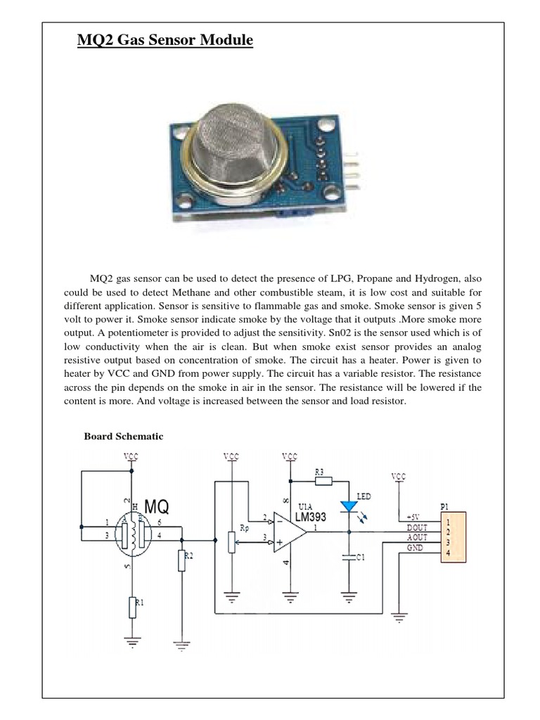 MQ2 Gas Sensor Module: Board Schematic | PDF