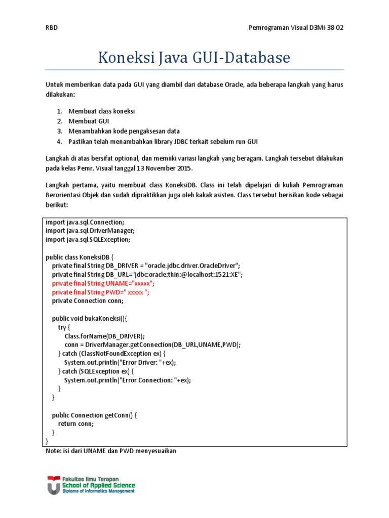 Koneksi Java GUI-Database | PDF