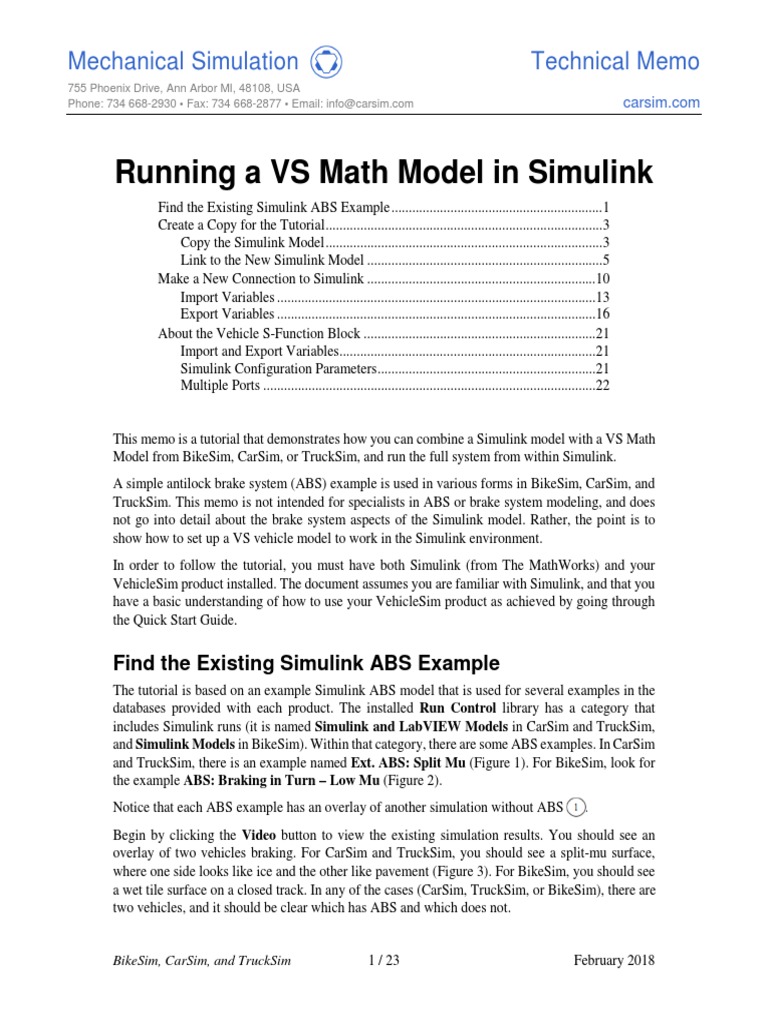 Simulink ABS Example | PDF | Spreadsheet | Anti Lock Braking System