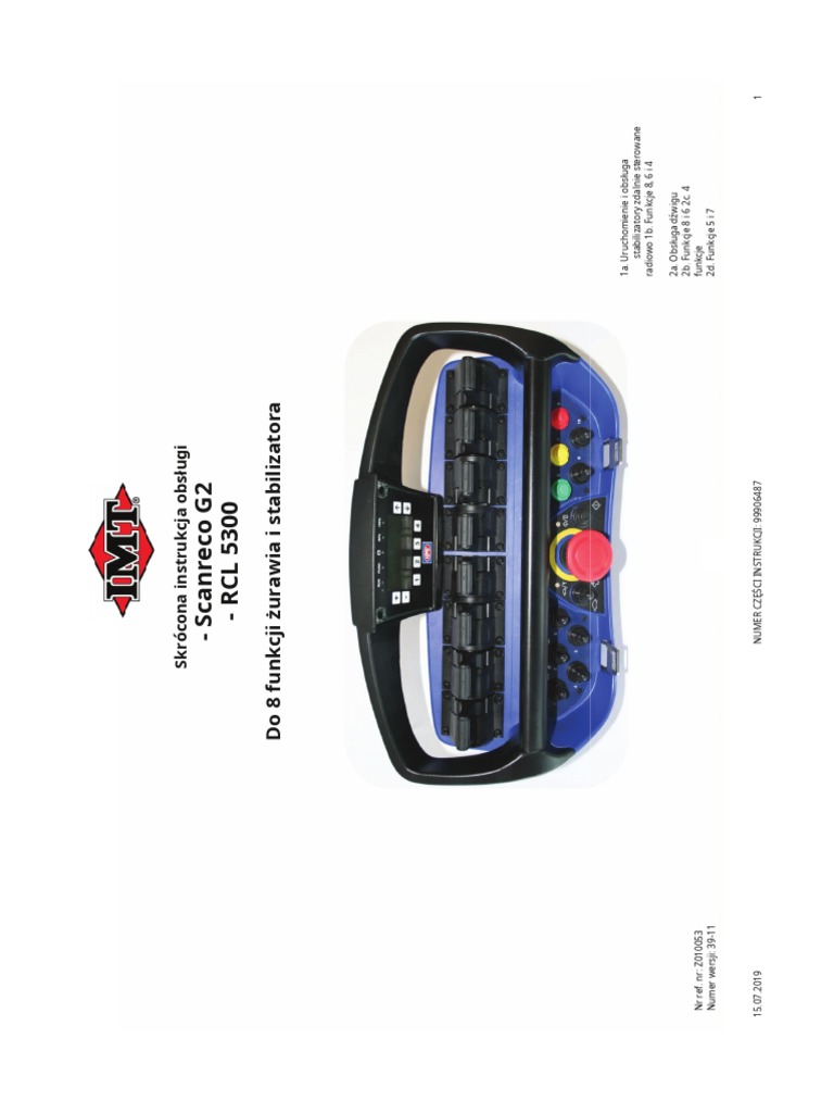 Quick Reference Guide Scanreco G2 RCL 5300 - Rev. Jul 2019.en - PL | PDF