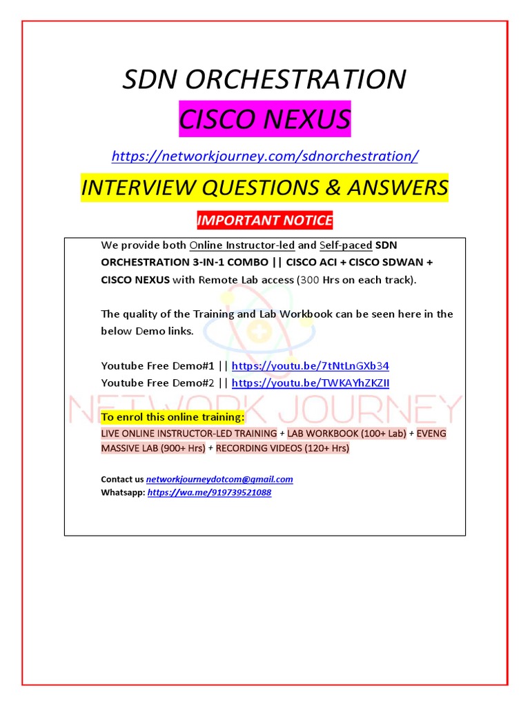 SDN Orchestration Cisco Nexus: Interview Questions & Answers | Download ...