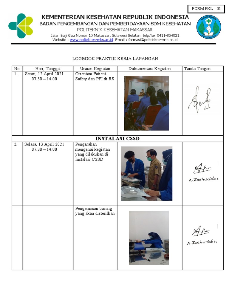 Form PKL-01 Logbook-1 | PDF | Kesehatan Holistik