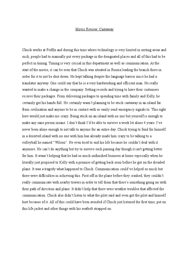 Movie Review: Castaway | PDF