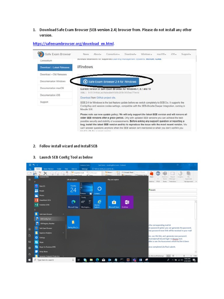 Safe Exam Browser (SEB Version 2.4) Browser From. Please Do Not Install ...