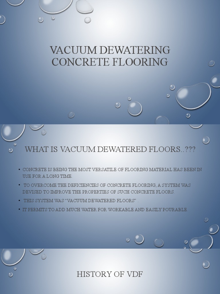 Vaccum Dewatering in Concrete | PDF | Concrete | Vacuum