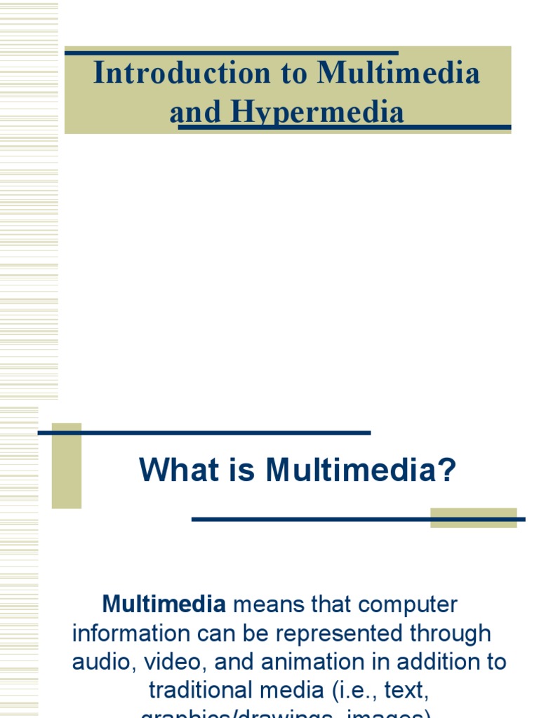 1a.intro To Multimedia and Hypermedia | PDF | Multimedia | Hypertext