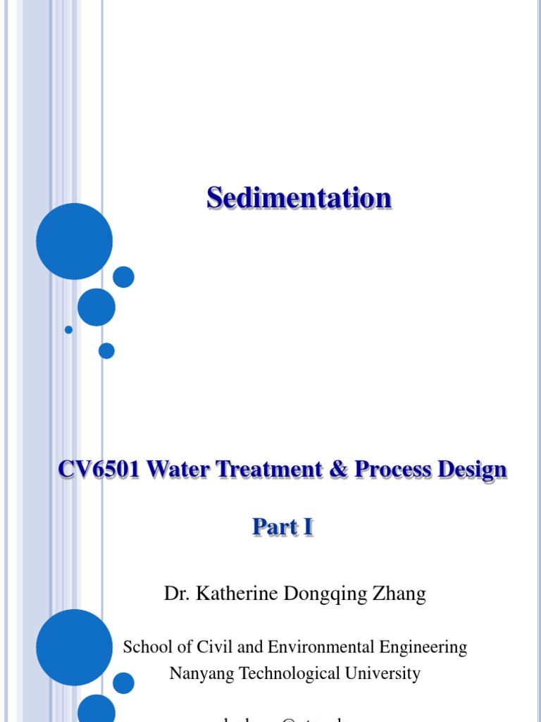 Sedimentation in Water Treatment Processes | PDF | Applied And ...