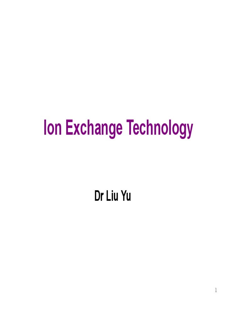 Ion Exchange | PDF | Ion Exchange | Ion