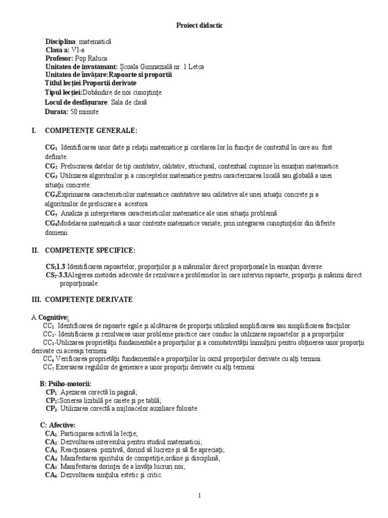 Proportii Derivate + Fisa | PDF