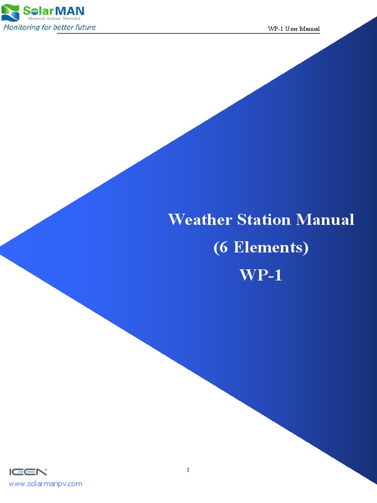 Solarman Weather Station User Manual 2019 | PDF | Electrical Wiring ...