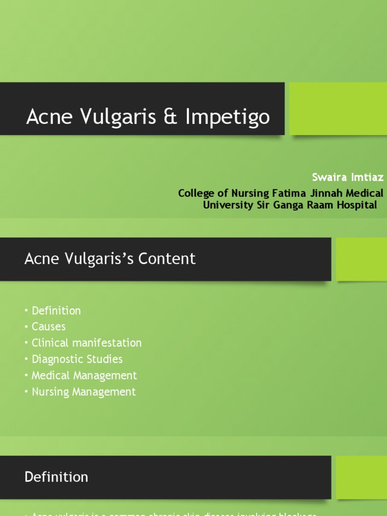 Acne Vulgar & Impetigo | PDF | Microbiology | Medicine