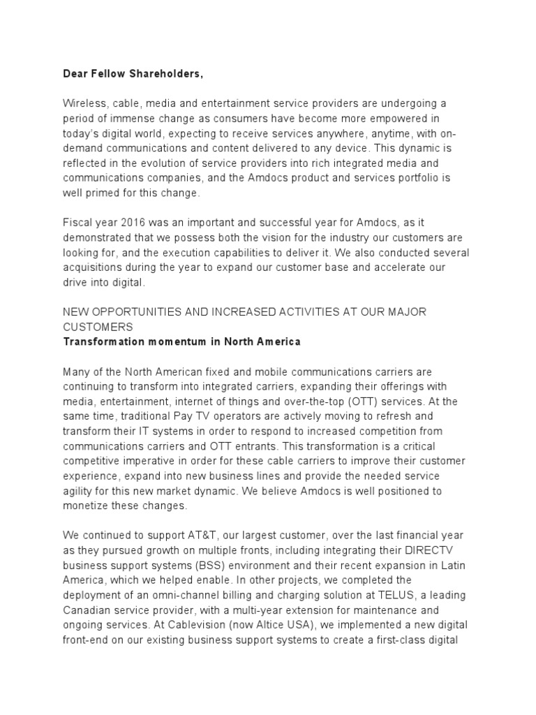 Letter To Stockholders | PDF | Dividend | Business
