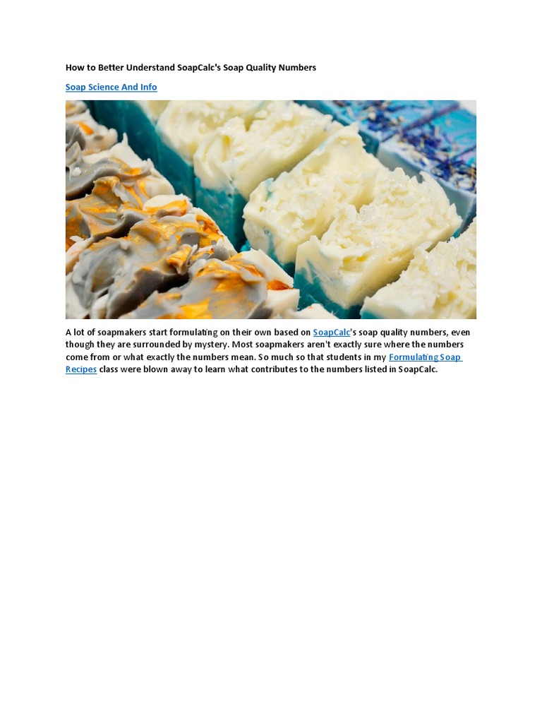 How To Better Understand SoapCalc | PDF | Saturated Fat | Diet & Nutrition