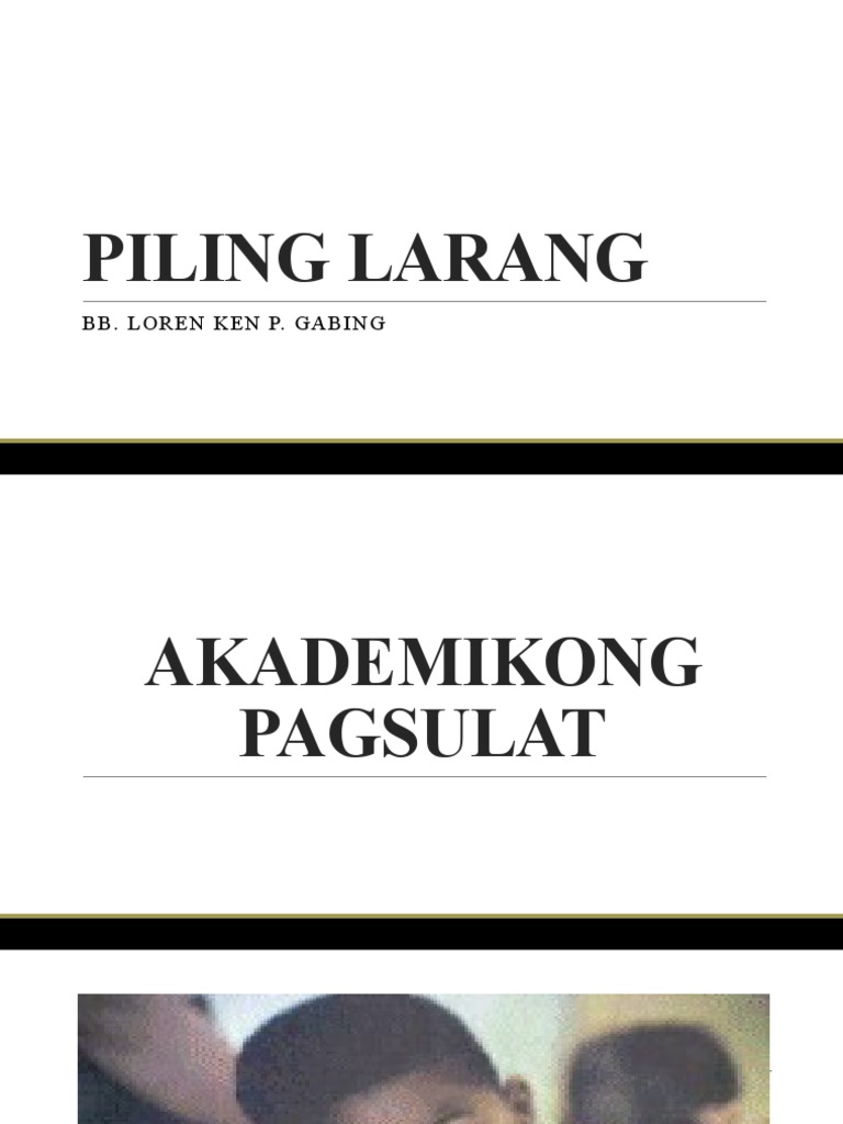 Piling Larang Lesson 1 | PDF