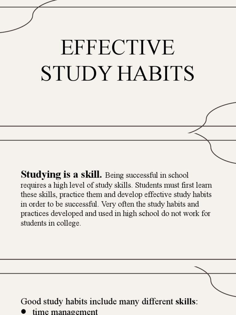 Effective Study Habits | PDF | Learning | Study Skills