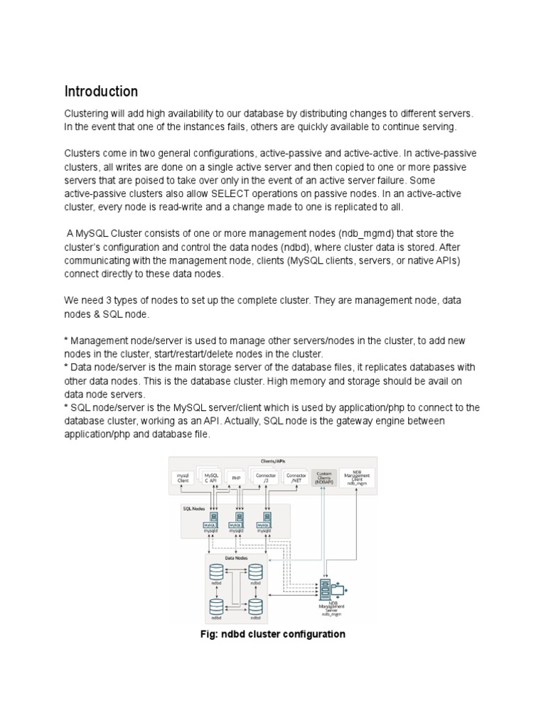 MySql NDB Clustering | PDF | Databases | My Sql