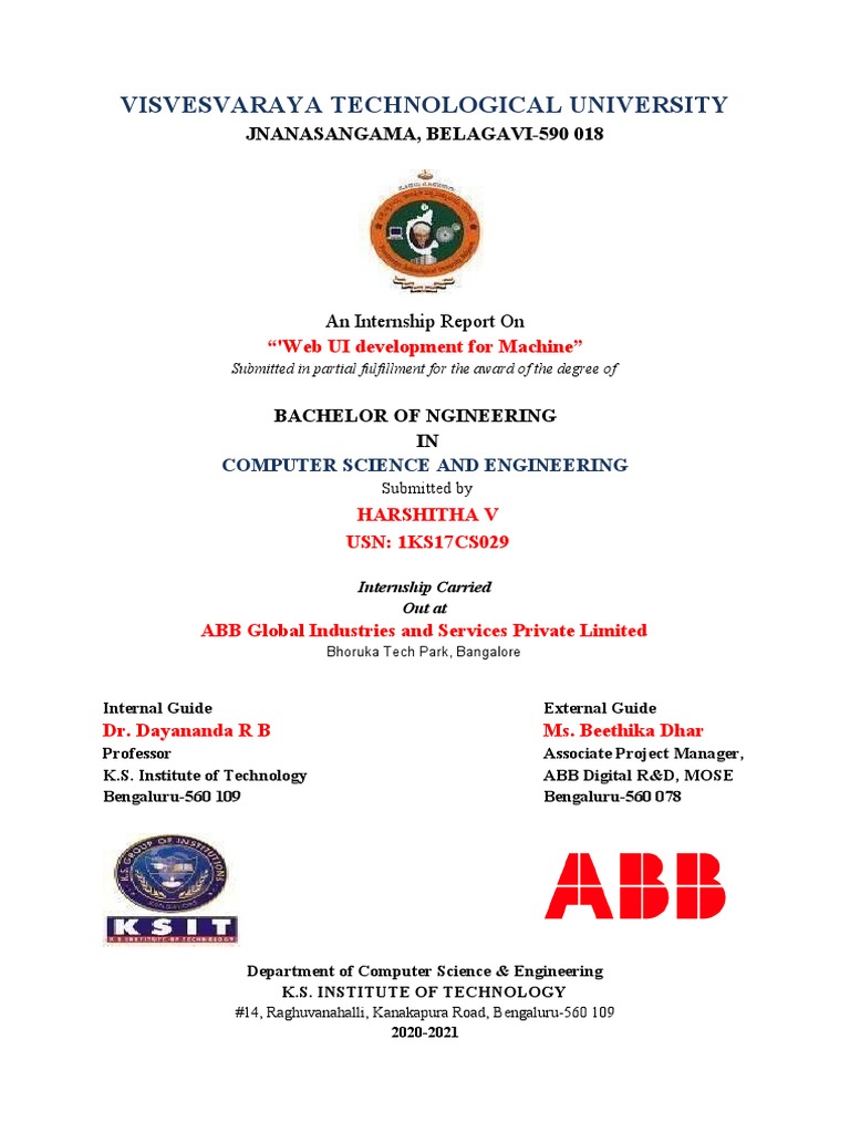 1KS17CS051 Internship Report | PDF | Databases | Java Script