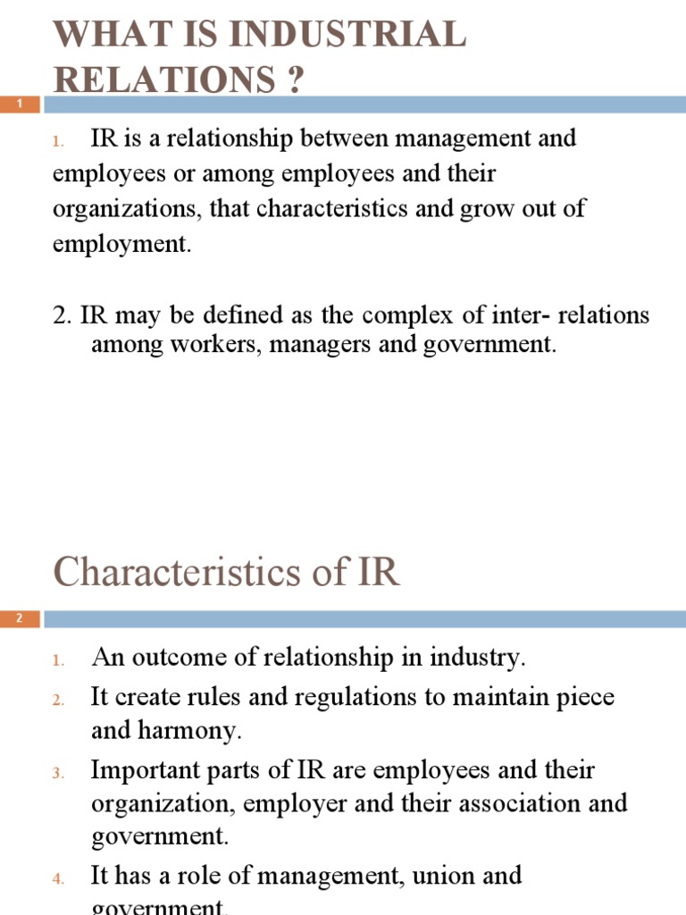 Industrial Relations PPT For All | PDF | Employment | International ...