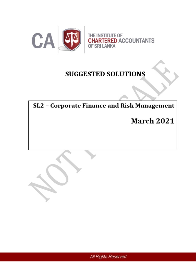 SL2-Corporate Finance Ristk Management | PDF | Valuation (Finance ...