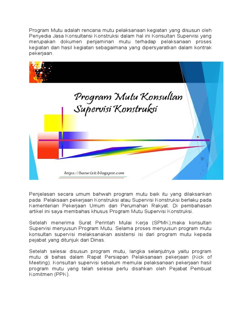 Contoh Program Mutu | PDF