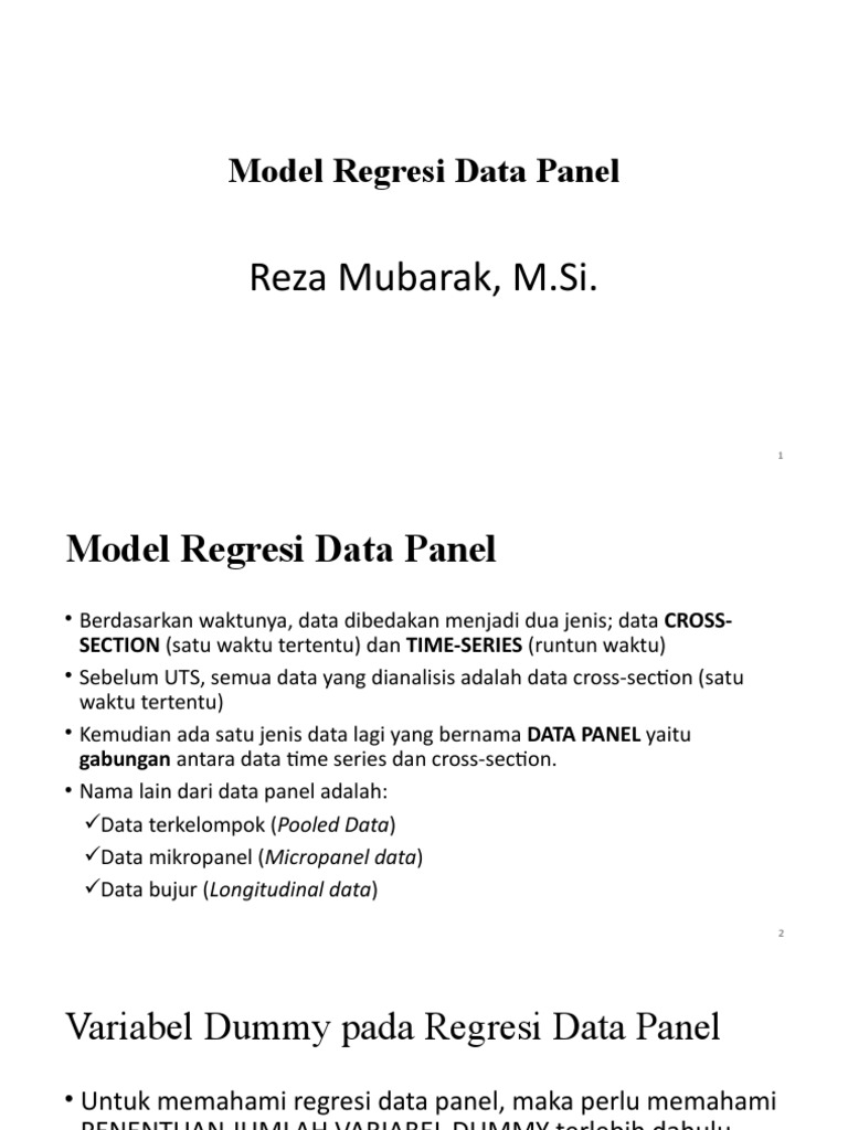 Pertemuan 10-Model Regresi Data Panel | PDF