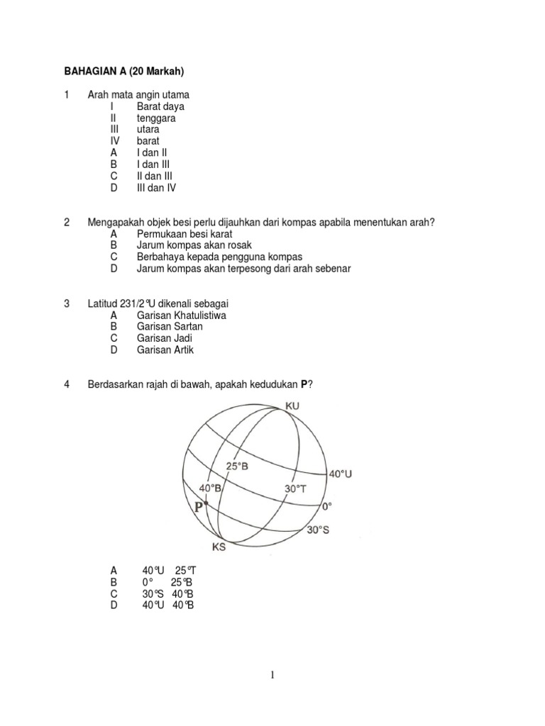 Soalan Pep Pertengahan Tahun T1 Geo 2021 | PDF