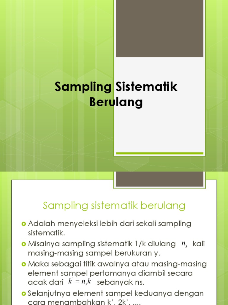 Sampling Sistematik Berulang dan Estimasi | PDF