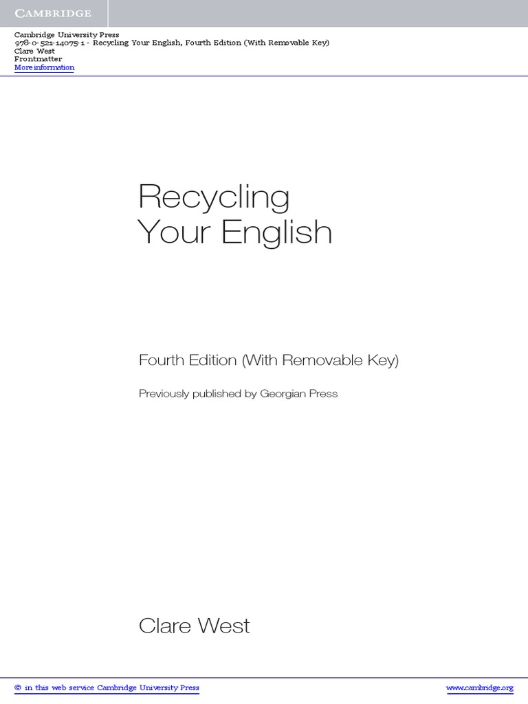 Recycling Your English | PDF | Verb | Language Mechanics