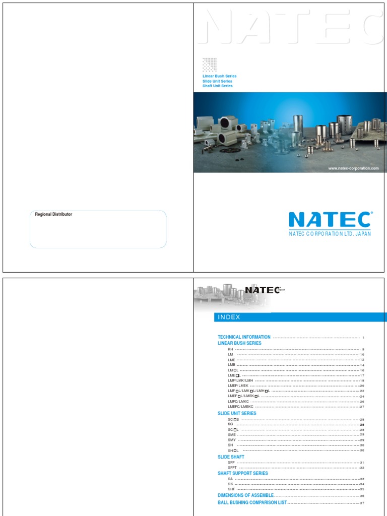 Linear Bush Series Slide Unit Series Shaft Unit Series: Natec Corporation Ltd. Japan | PDF ...