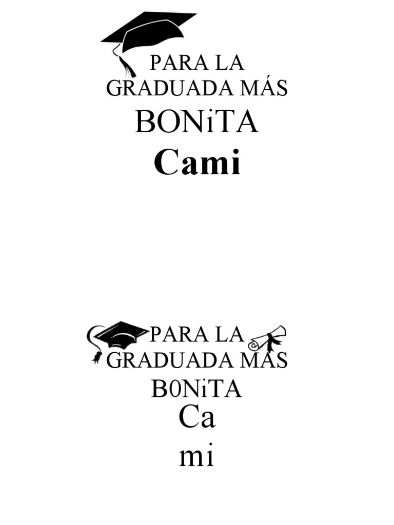 Para La Graduada Más: Bonita | PDF