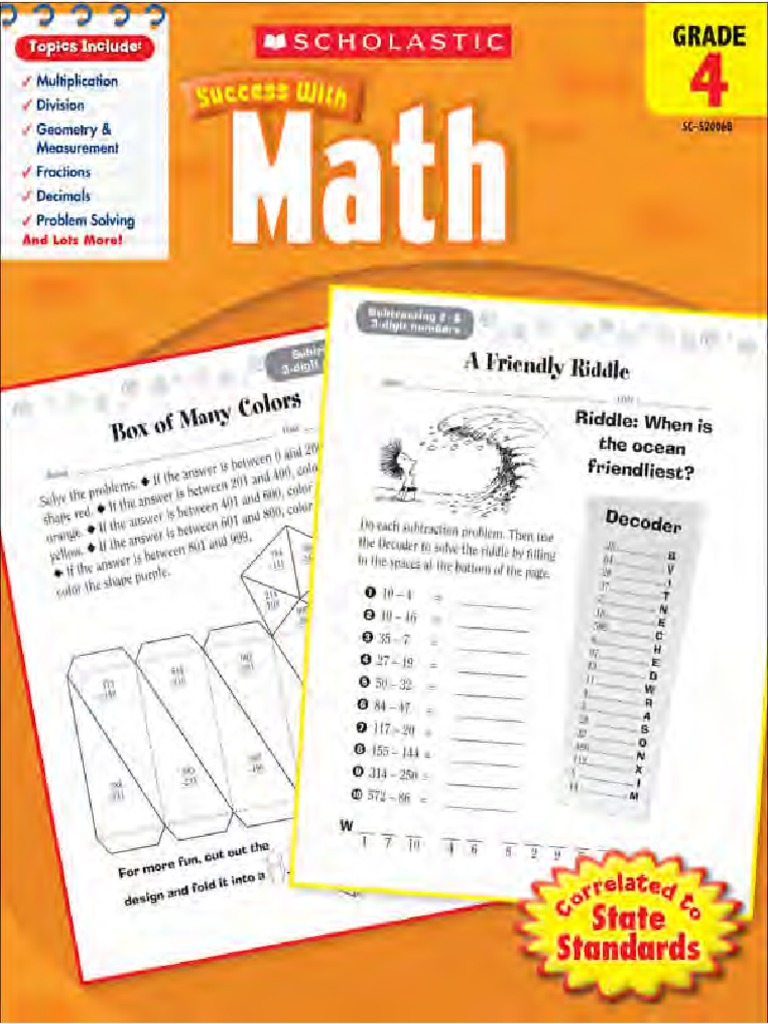 Scholastic Success With Math Grade 4 | PDF | Multiplication | Decimal