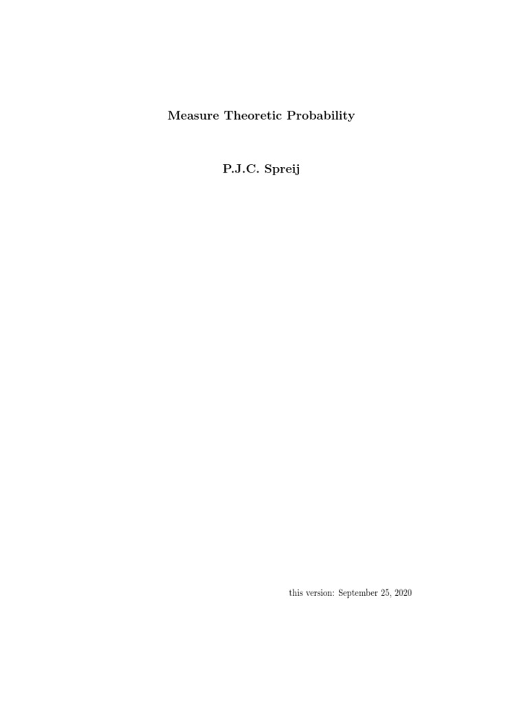 Measure Theoretic Probability Explained | PDF | Measure (Mathematics) | Probability Theory