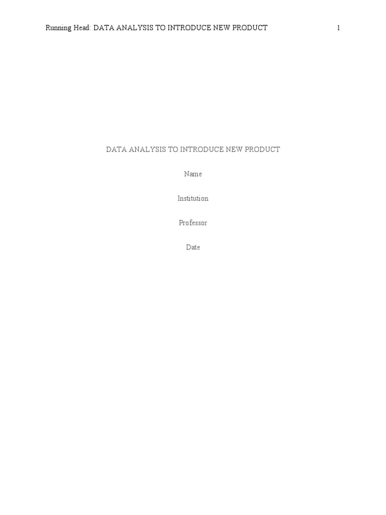 Data Analysis To Introduce New Product - Edited | PDF | Data Analysis ...
