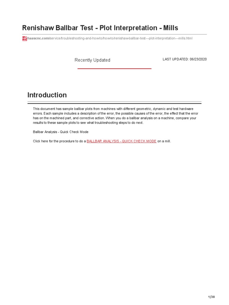 Renishaw Ballbar Test - Plot Interpretation - Mills | PDF | Cartesian ...