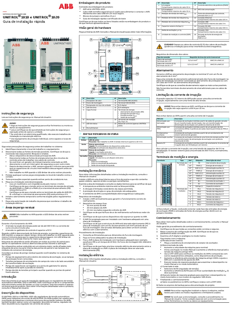 UNITROL Quick Installation Guide - PT - Screen | PDF | Transformador ...