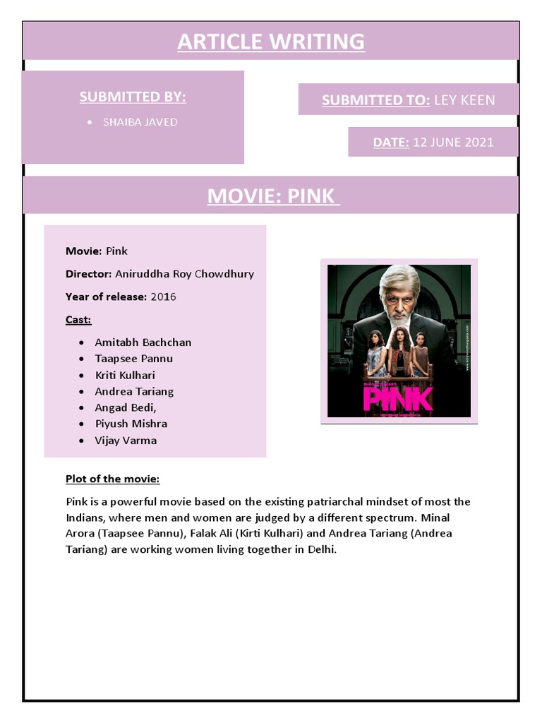 Article Pink Movie | PDF | Crimes | Criminology