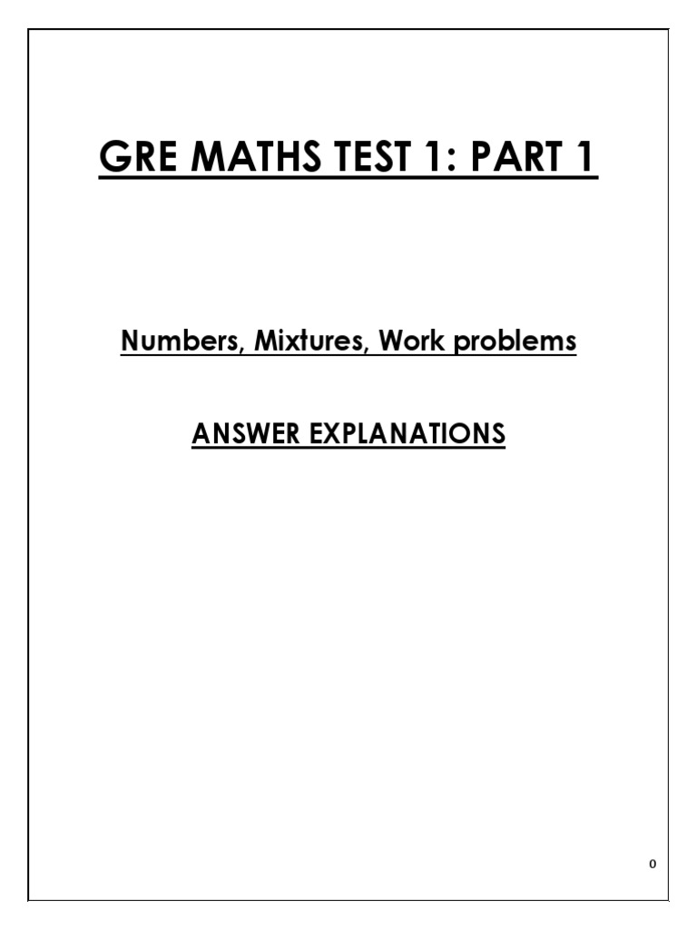 GRE Numbers Ans Key | PDF | Mathematics | Arithmetic