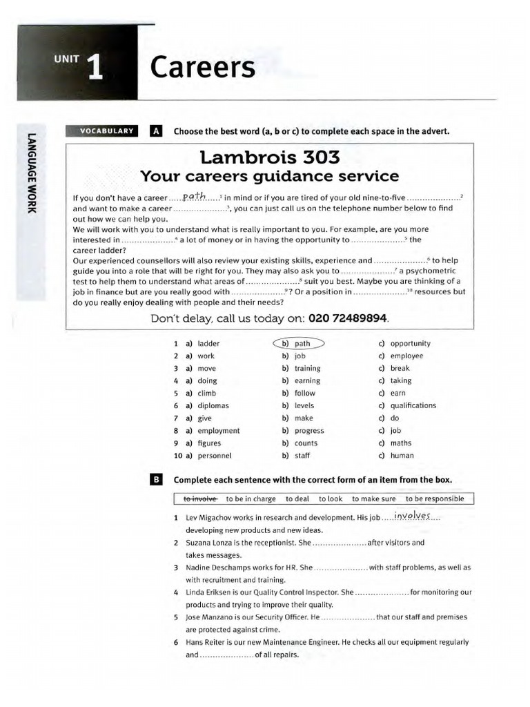 Unit 1 Careers | PDF