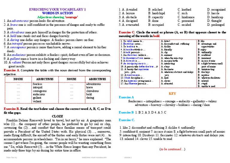 Enriching Your Vocabulary Lesson 1 | PDF