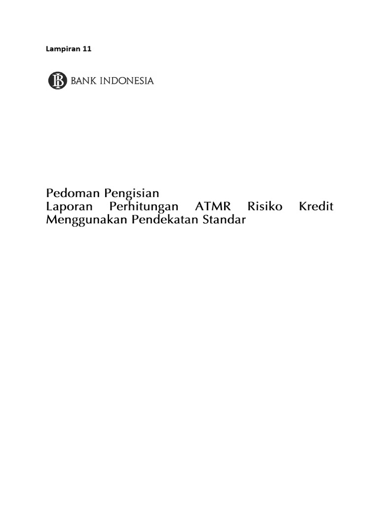 Lampiran Perhitungan ATMR Risiko Kredit Menggunakan Pendekatan Standar ...