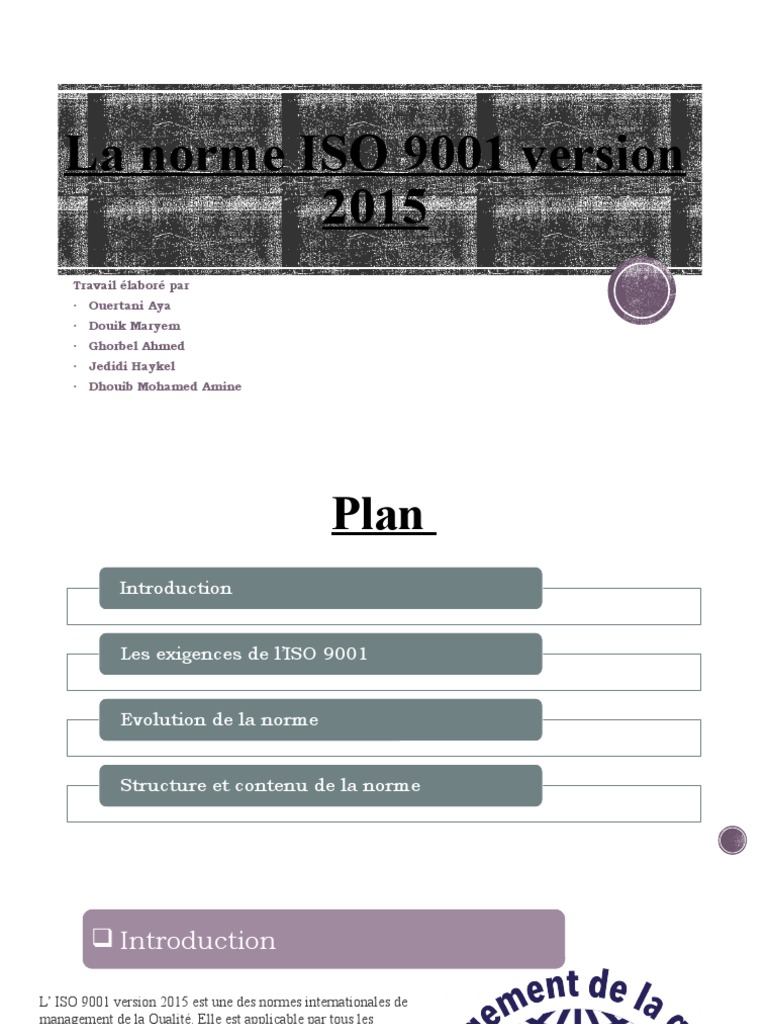 La Norme ISO 9001 Version 2015.pptx Eyaaaa | PDF | Système de ...