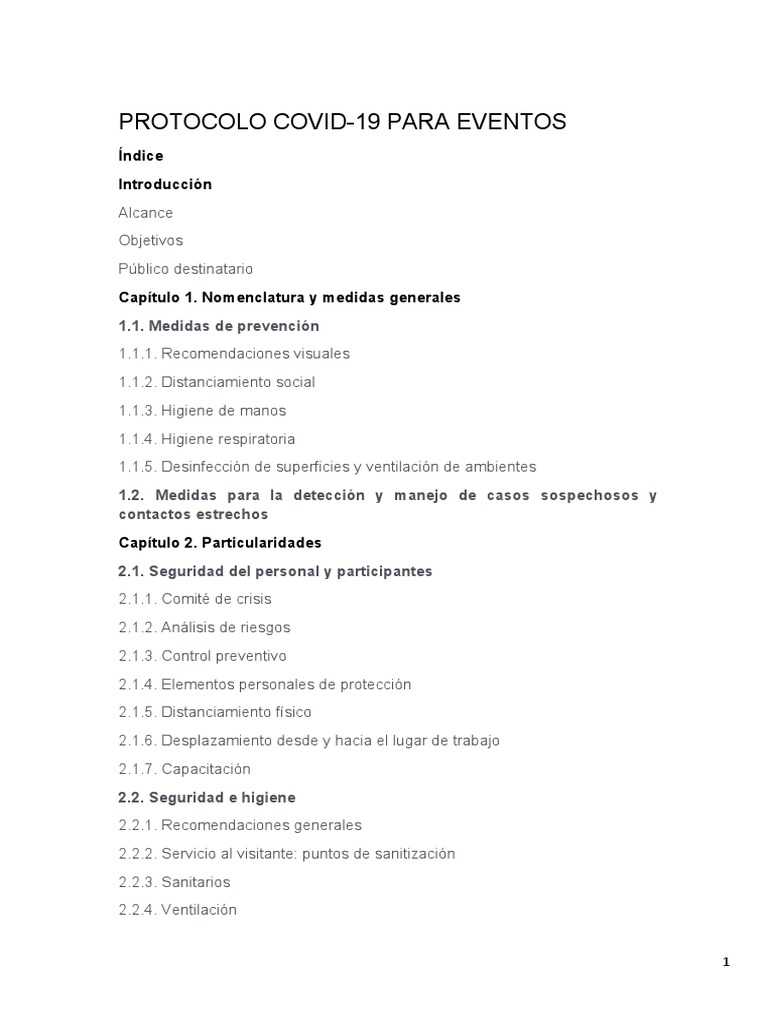 PROTOCOLO EVENTOS Final | Download grátis PDF | Lavado de manos | Residuos