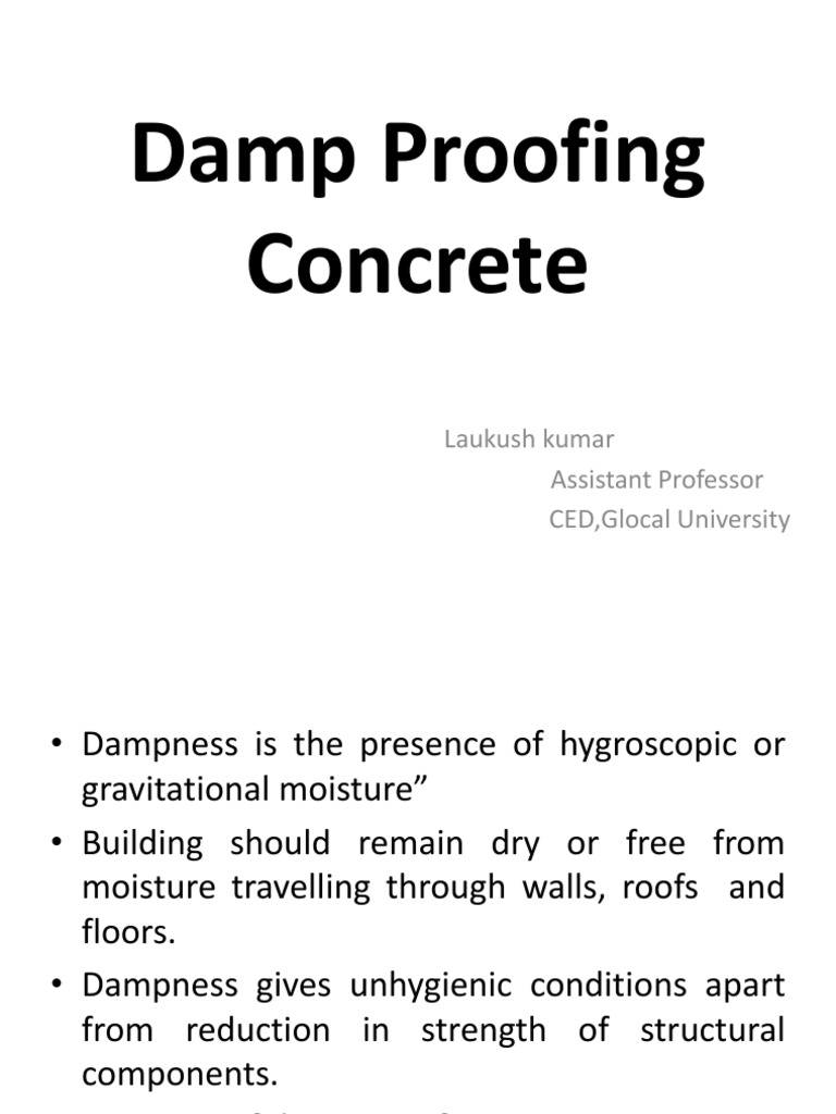 Damp Proofing Concrete | PDF | Mortar (Masonry) | Asphalt