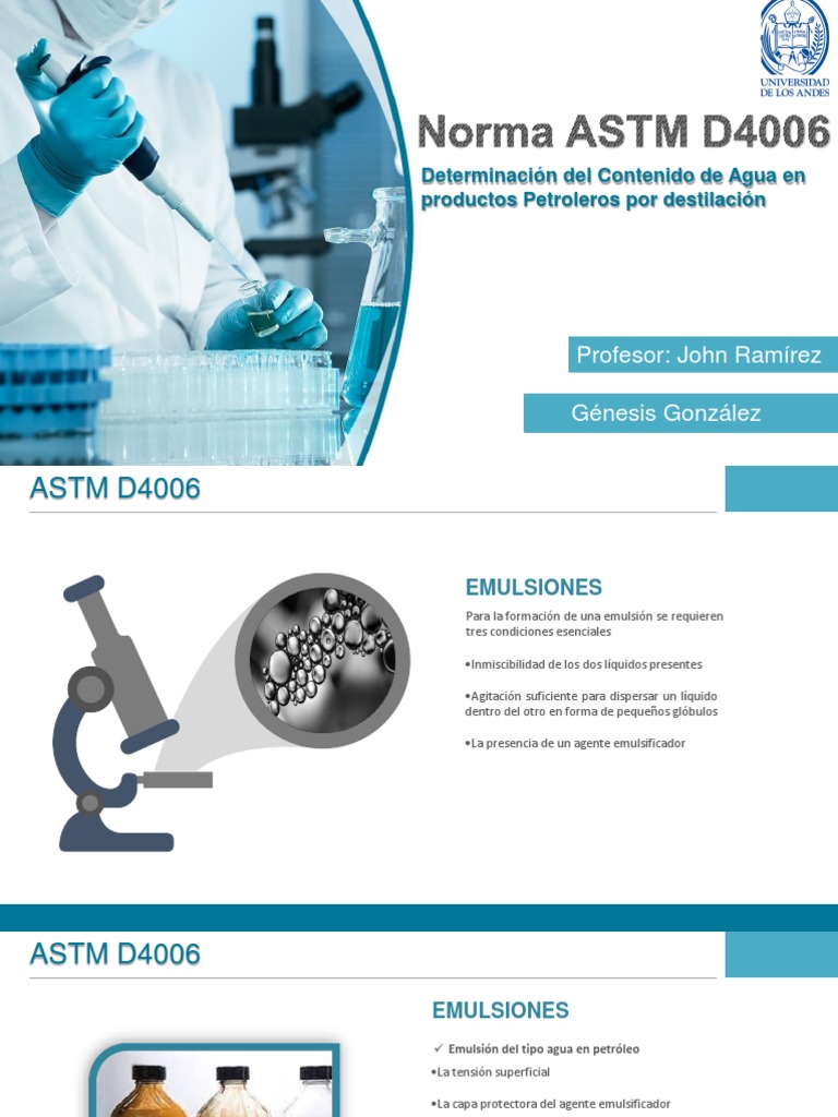 Norma ASTM D4006. Génesis González. | PDF | Destilación | Agua