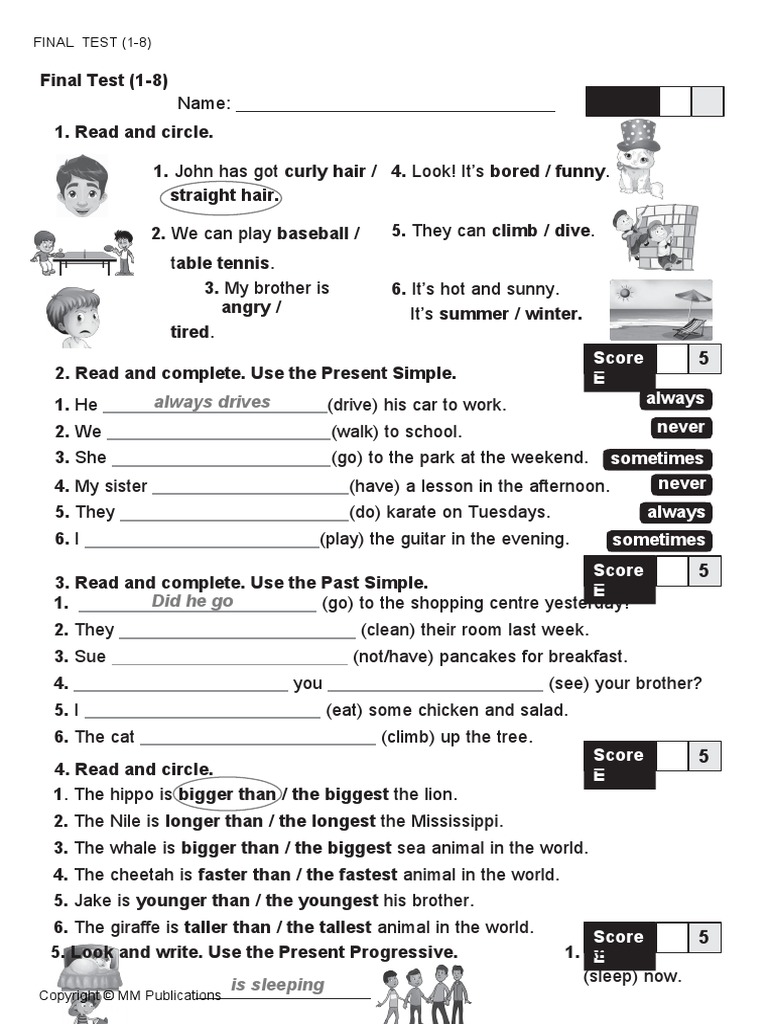 Final Test-Year 4. | PDF