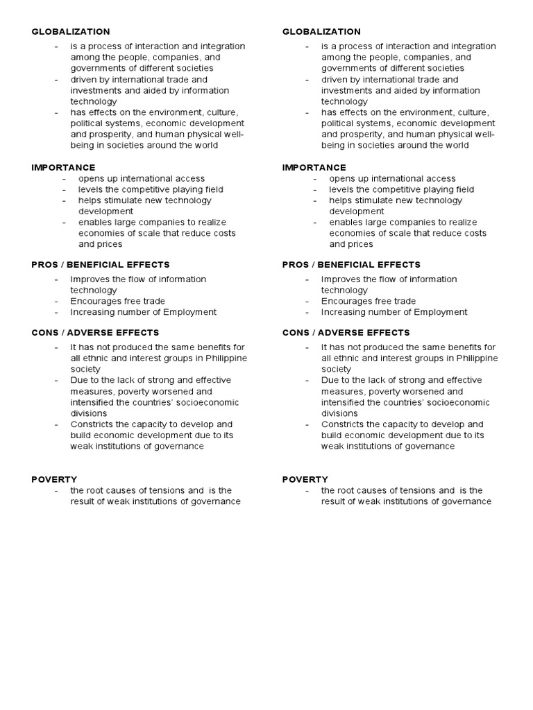 Globalization Notes | PDF | Globalization | Institution