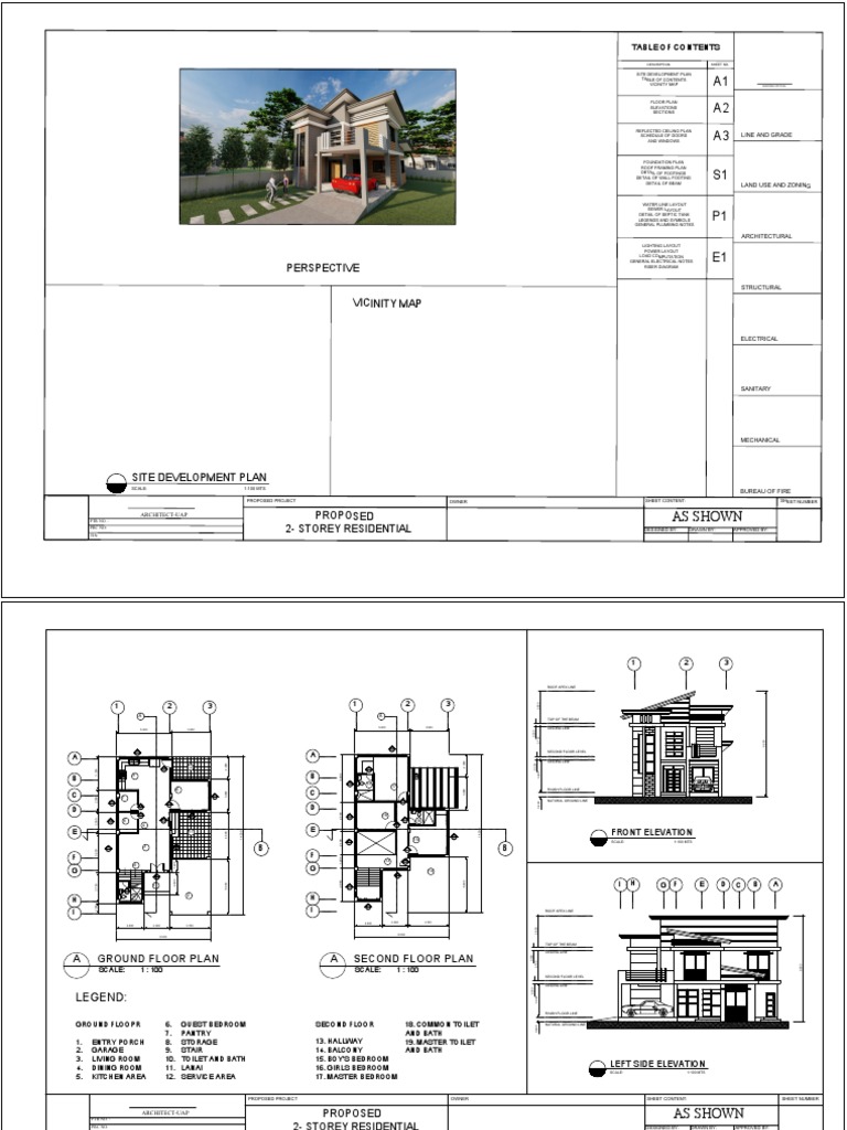 2-Storey Residential House Plan | PDF | Room | Cultural Heritage
