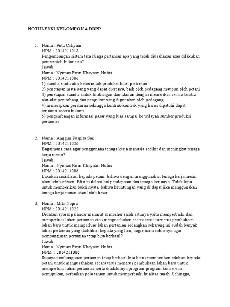 Notulensi Kelompok 4 | PDF