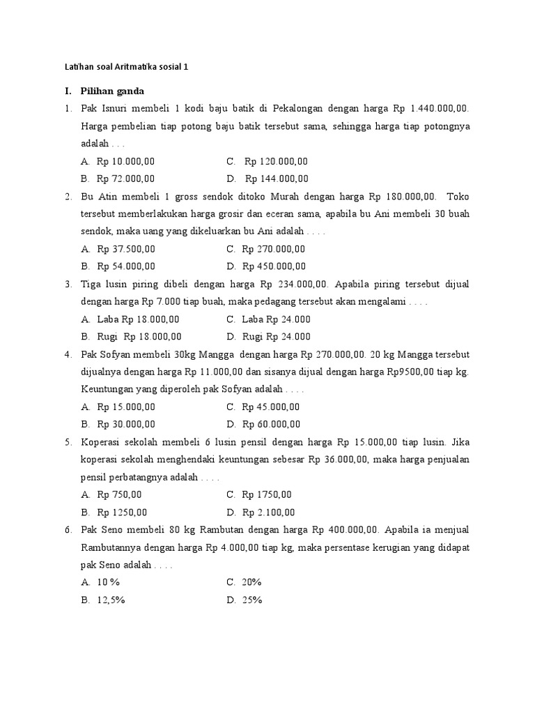 Latihan Soal Aritmatika | PDF